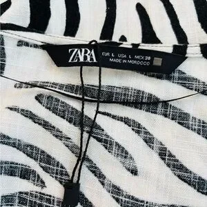 Zara | Dresses | Zara Zebra Print Linen Blend Wrap Dress | Poshmark